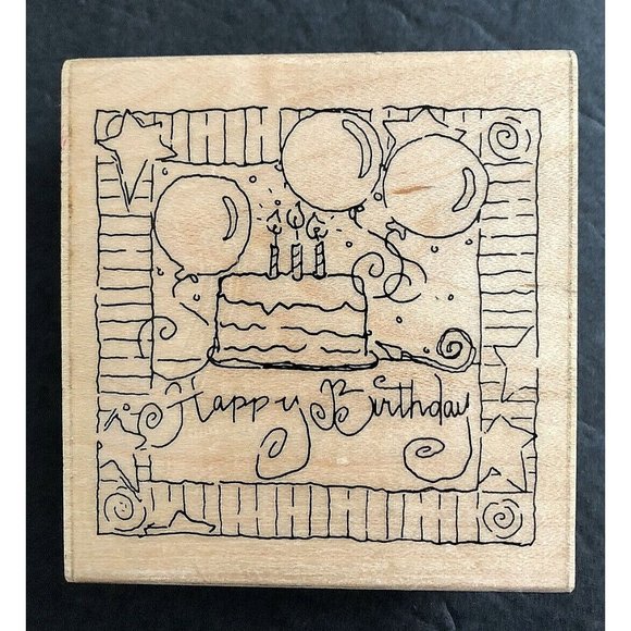 JRL Design | Office | Jrl Design Rubber Craft Stamp Happy Birthday ...
